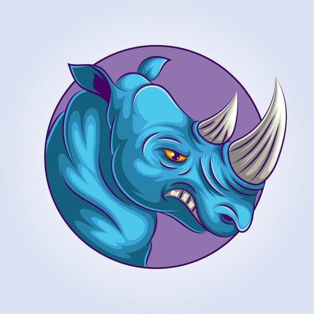 Fierce and Formidable Rhinoceros Head Illustration | Jiffy Designs