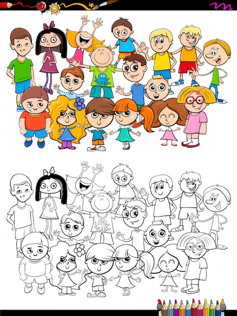Vibrant Cartoon Children's Group Portrait | Jiffy Designs