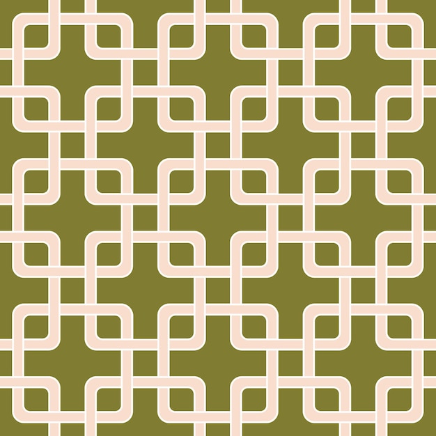 Interlocking geometric shapes in earthy green and beige | Jiffy Designs