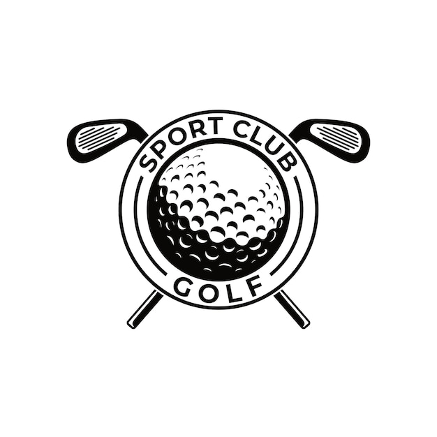 Elegant Golf Club Logo with Crossed Clubs and Ball | Jiffy Designs