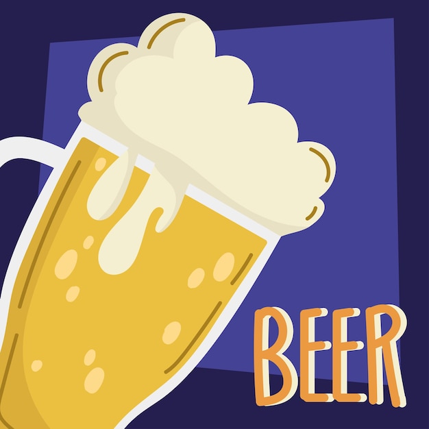 Refreshing Frothy Beer Mug on Vibrant Purple Background | Jiffy Designs