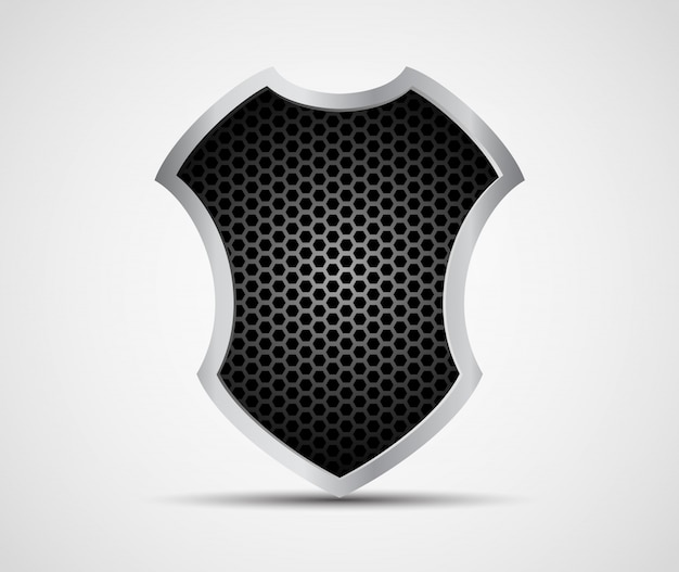 Sleek Metallic Shield with Honeycomb Pattern Background | Jiffy Designs