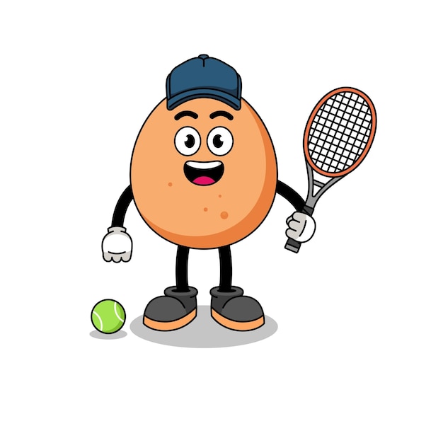 Cheerful Tennis Ball Character Holding Racket | Jiffy Designs