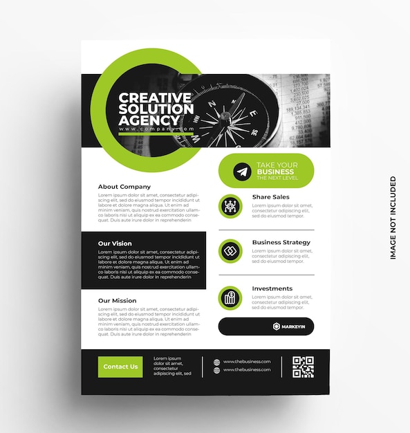 Vibrant Creative Agency Flyer with Sleek Compass Design | Jiffy Designs