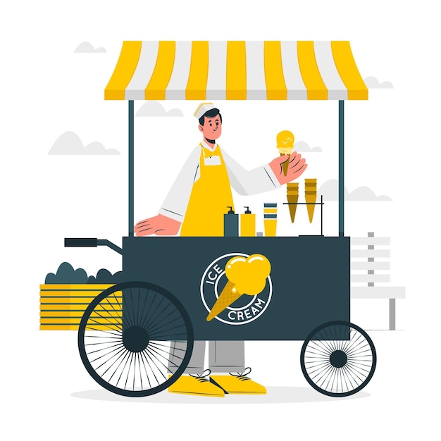 Vibrant Street Food Cart with Friendly Vendor | Jiffy Designs