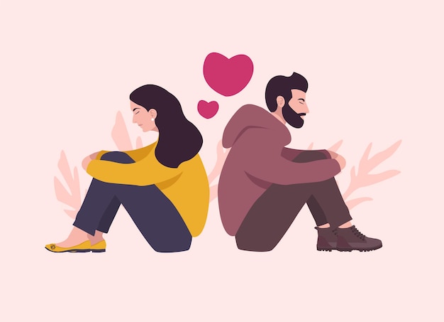 Couple Embracing with Hearts Floating Above Them | Jiffy Designs