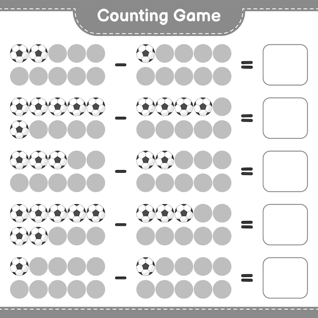 Counting Soccer Balls and Dots Game | Jiffy Designs