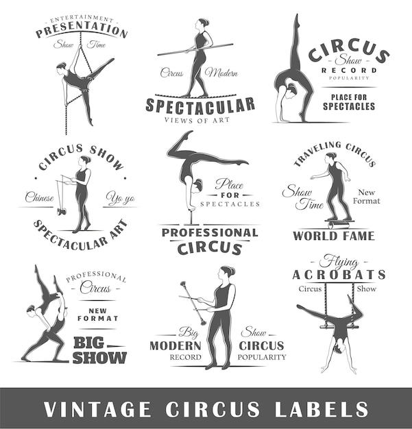 Vintage Circus Acrobat Silhouettes: Spectacular Aerial Feats and Stunts ...