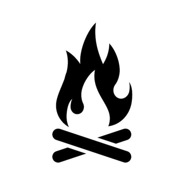 Minimalist Campfire Silhouette with Crossed Logs | Jiffy Designs