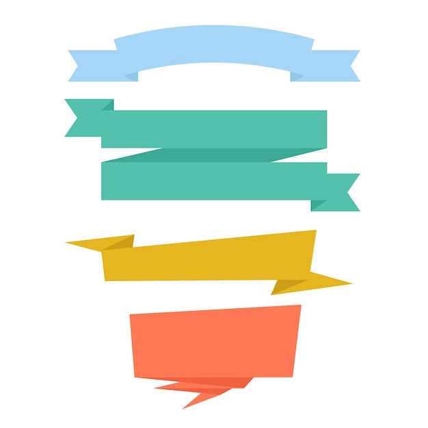 Vibrant Overlapping Ribbon Banners in Pastel Colors | Jiffy Designs