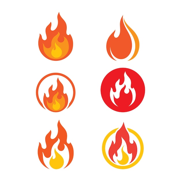 Vibrant Collection of Fiery Flame Silhouette Icons | Jiffy Designs