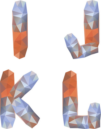 Geometric Crystal Alphabet. Letters I, K, J, L | Jiffy Designs