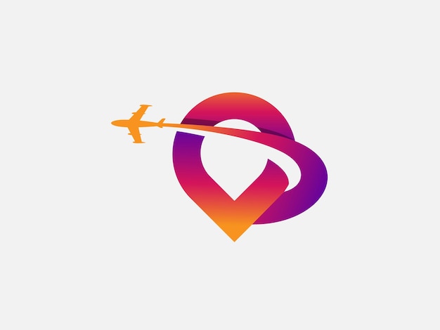 Vibrant Aerial Journey Emblem with Plane Silhouette | Jiffy Designs