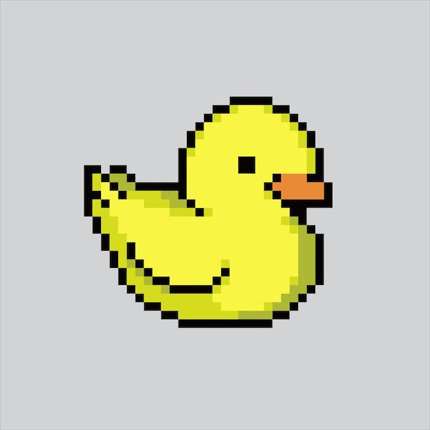Charming Pixel Art Rubber Duckie on Neutral Background | Jiffy Designs