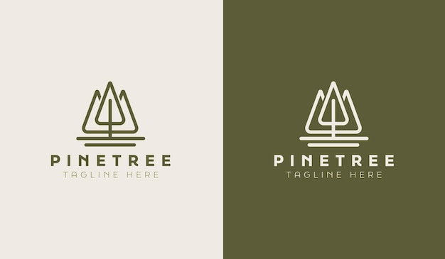 Minimalist Pine Tree Logo with Tagline Placement | Jiffy Designs