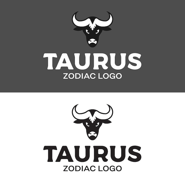 Powerful Taurus Zodiac Symbol in Sleek Black and White | Jiffy Designs