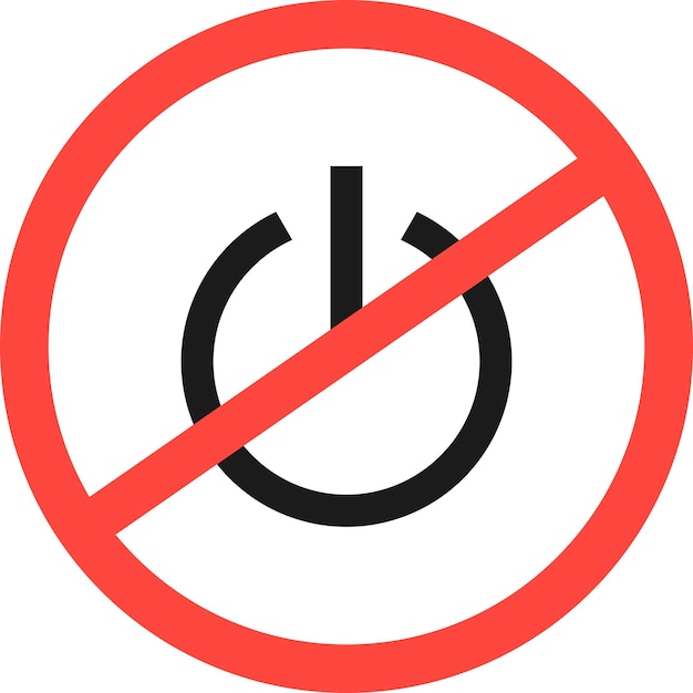 Prohibited Power Symbol in Vibrant Red Circle | Jiffy Designs