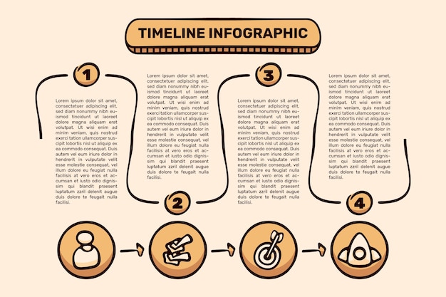 Detailed Timeline Infographic with Retro-Inspired Iconography | Jiffy ...