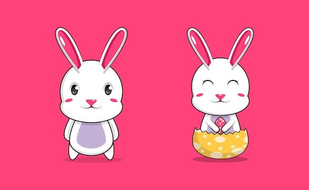 Adorable Bunny Rabbit Characters in Colorful Outfits | Jiffy Designs