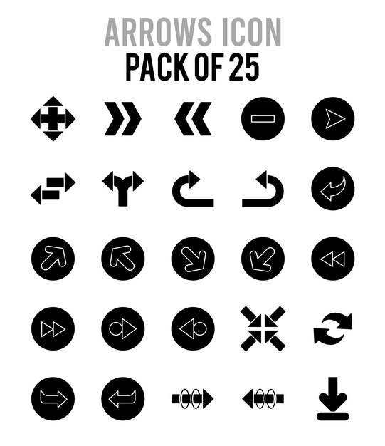 Diverse Monochrome Arrow Symbols Pack with Minimalist Designs | Jiffy ...