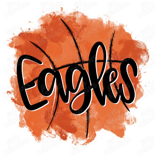 'Eagles' Emblazoned on Vibrant Basketball-Inspired Watercolor Splash ...