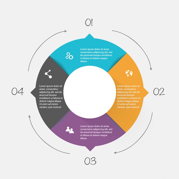 Vibrant Circular Infographic with Descriptive Icons and Text | Jiffy ...