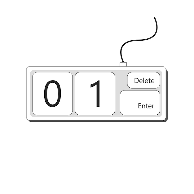 Minimalist Digital Clock with Delete and Enter Buttons | Jiffy Designs