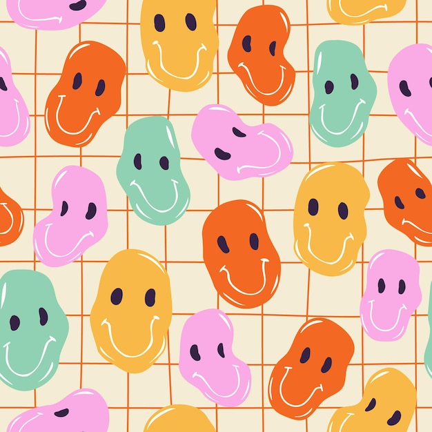 Vibrant Smiley Face Pattern: A Playful Collection of Emotive Icons ...