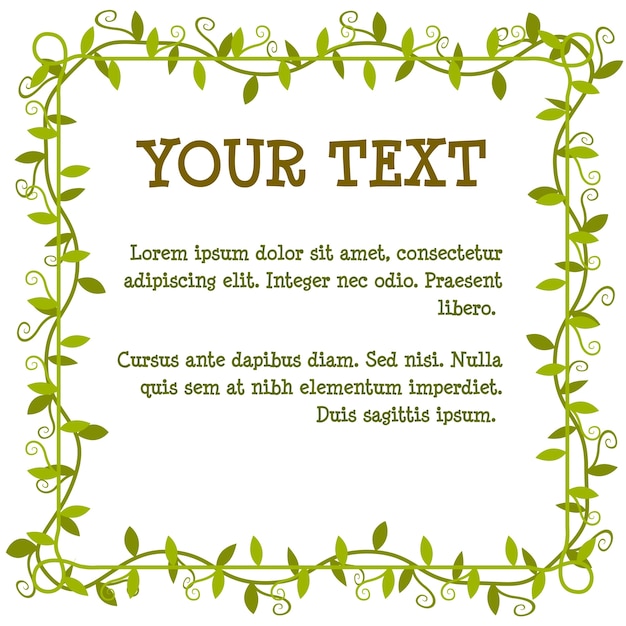 Elegant Leafy Frame with Customizable Text Placeholder | Jiffy Designs