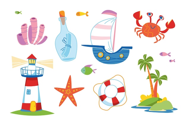 Vibrant Nautical Imagery: Sailing, Sea Life, and Coastal Accents ...