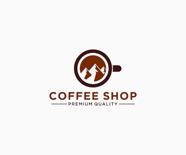 Iconic Coffee Shop Logo with Mountain Peaks | Jiffy Designs
