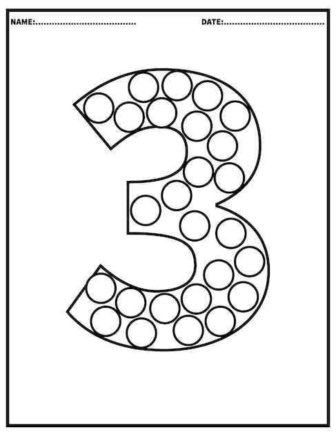Vibrant Polka Dot Number 3 Illustration | Jiffy Designs