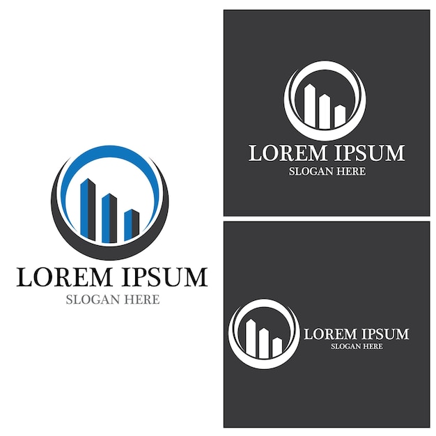 Minimalist Geometric Bar Graph Logo Design Set | Jiffy Designs