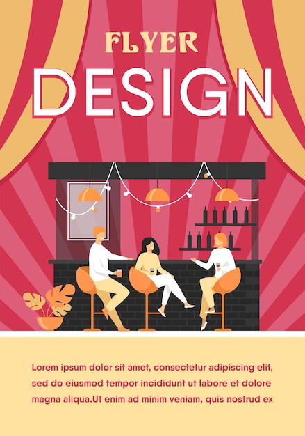 Vibrant Flyer Design for Cafe or Bar Gathering | Jiffy Designs