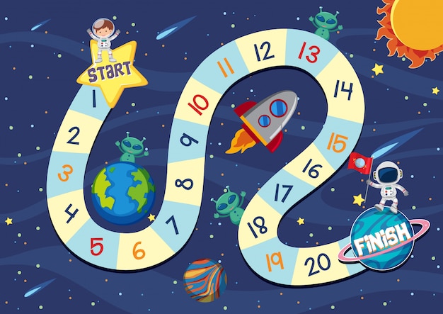 Playful Cosmic Journey: A Vibrant Space-Themed Game Board | Jiffy Designs