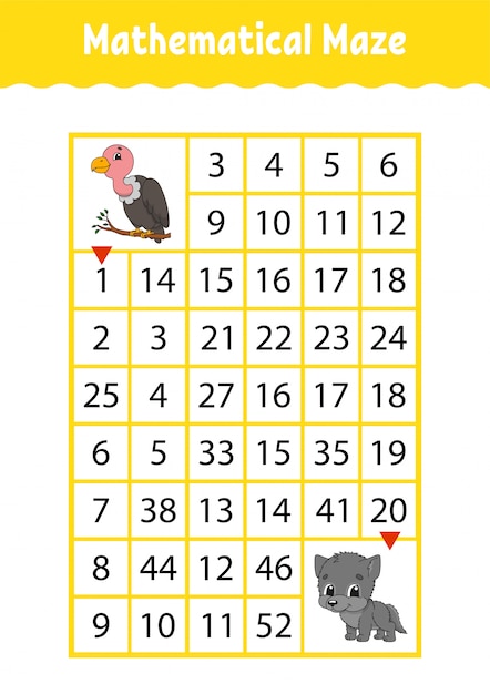 Engaging Mathematical Maze with Playful Animal Graphics | Jiffy Designs