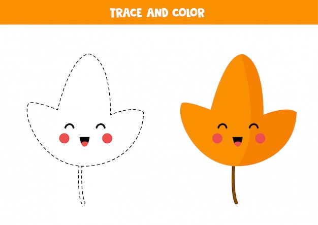 Cheerful Autumn Leaf Tracing and Coloring Activity | Jiffy Designs