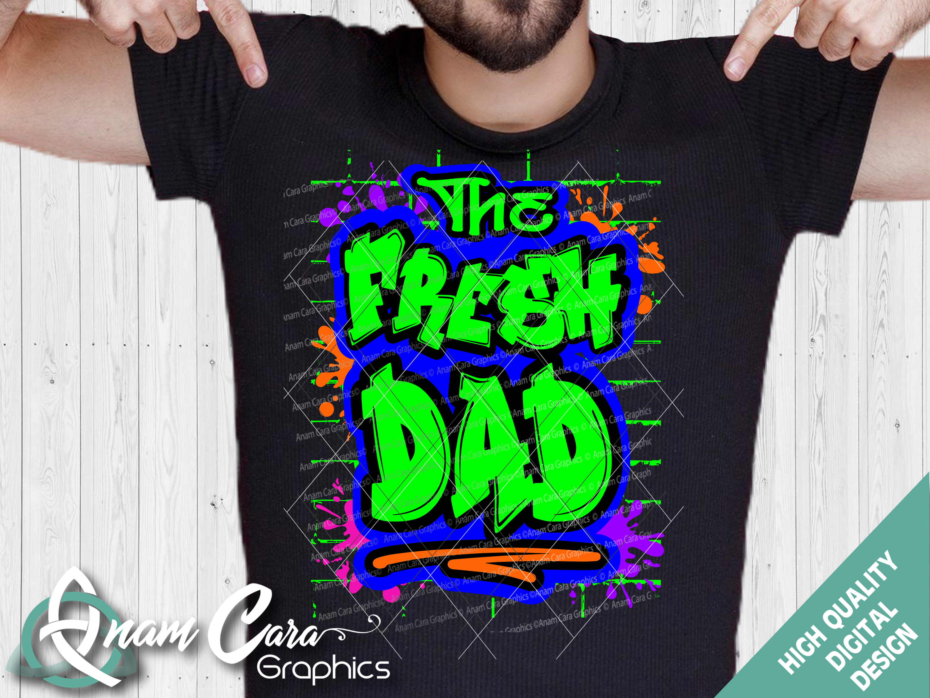'The Fresh Dad' Vibrant Graffiti-Style Text with Colorful Paint ...