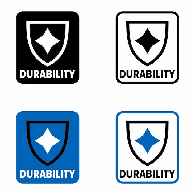 Durable Shield Symbols in Minimalist Black and Blue | Jiffy Designs