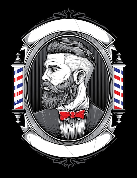 Dashing Gentleman with Dapper Beard and Crimson Bow Tie | Jiffy Designs