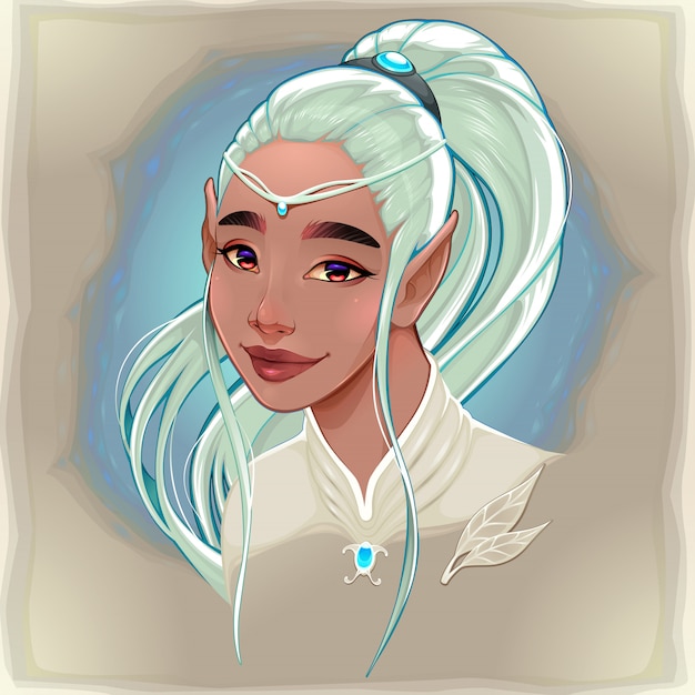Elegant Elven Maiden with Flowing Aqua Hair and Gentle Gaze | Jiffy Designs
