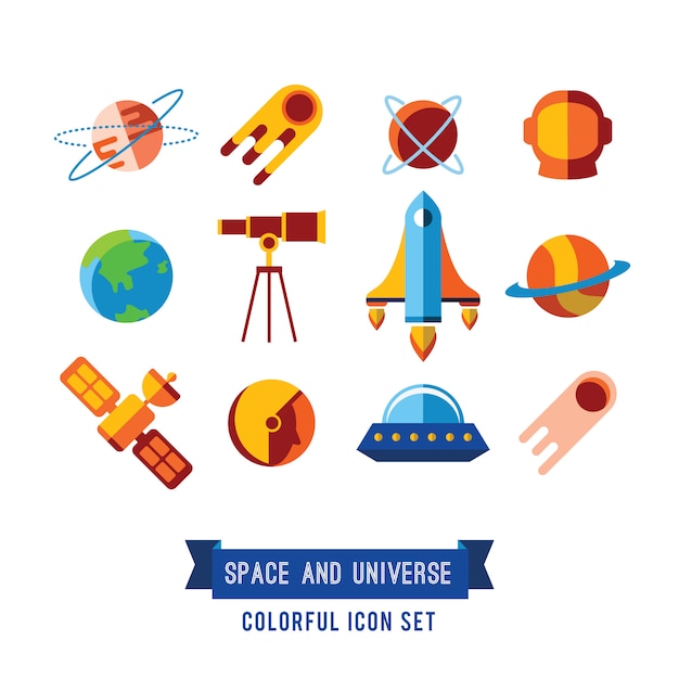 Vibrant Collection of Space and Universe Icons | Jiffy Designs