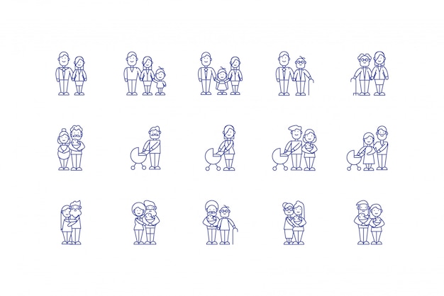 Diverse Family Icon Collection: Celebrating Inclusive Relationships ...