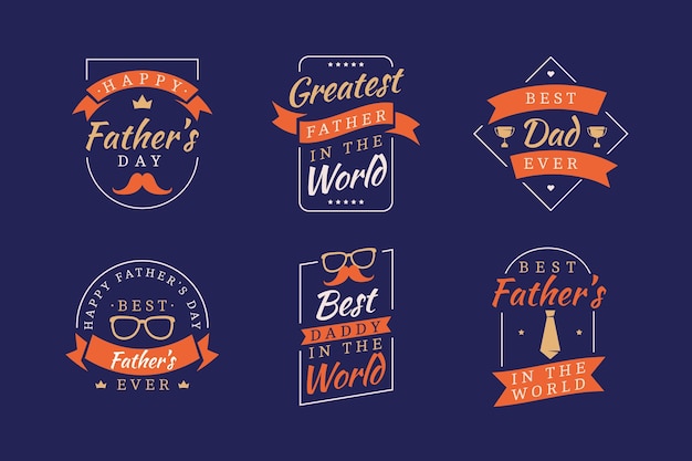 Vibrant Father's Day Emblem Collection with Retro Flair | Jiffy Designs