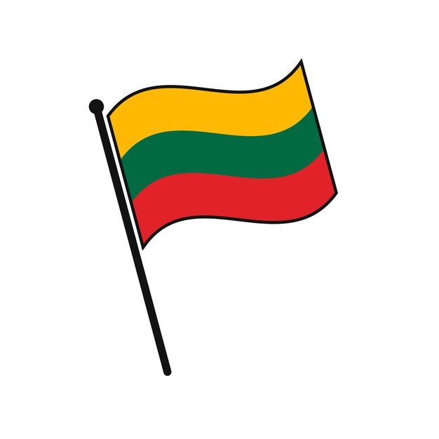 Vibrant Lithuanian Flag Waving Proudly on a Pole | Jiffy Designs