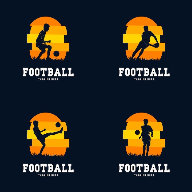 Silhouette Football Player Collection with Sunset Backdrop | Jiffy Designs