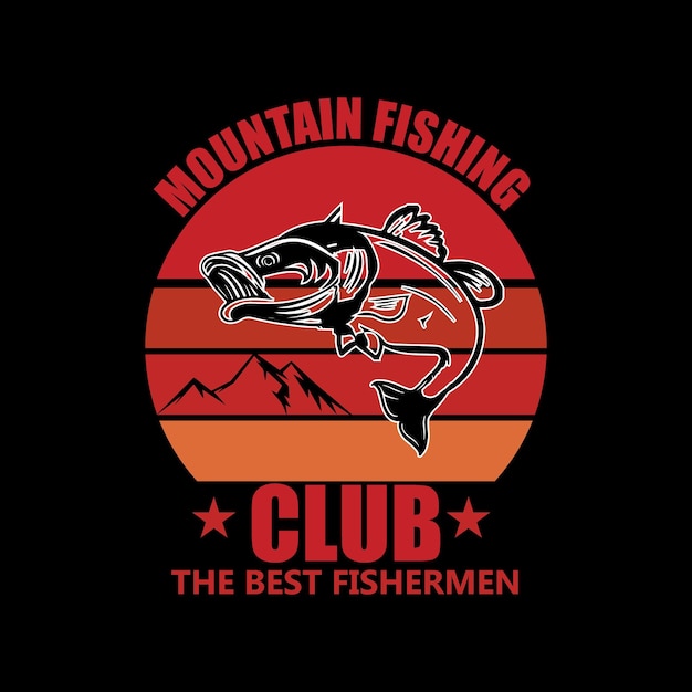 Vintage Mountain Fishing Club Logo with Leaping Trout | Jiffy Designs