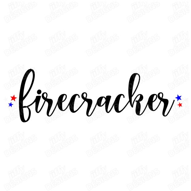 'Firecracker' Stylized Script with Patriotic Star Accents | Jiffy Designs