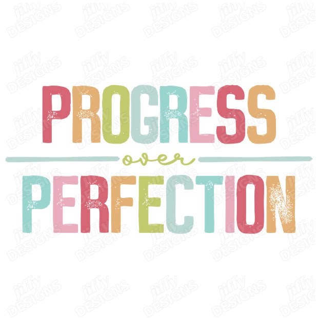 'Progress Over Perfection' Vibrant Typography with Pastel Gradient and ...