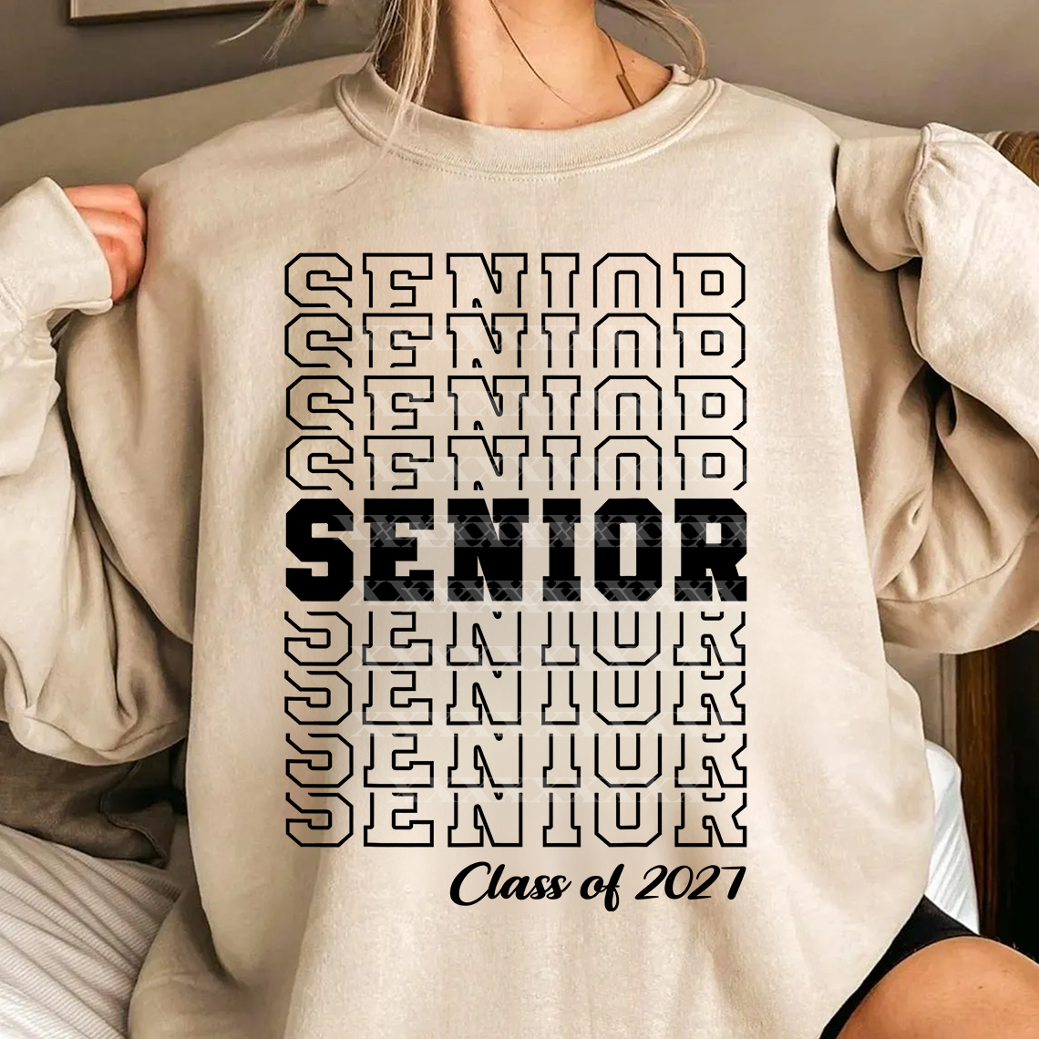 'Senior Class of 2027' Retro Typography with Layered Text Effect ...